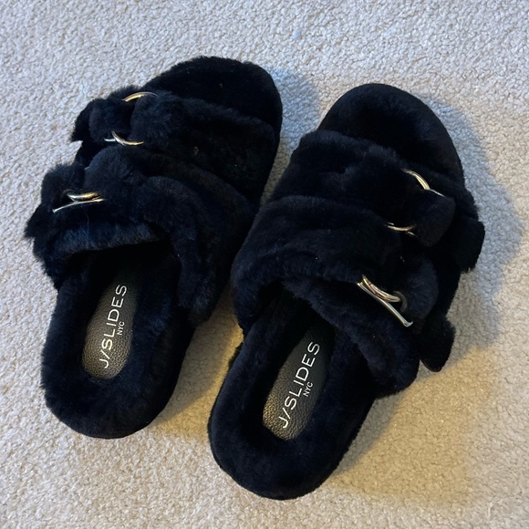 J Slides | Shoes | J Slides Brooke Genuine Shearling Platform Slipper ...
